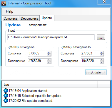 6) Replace the files in the "infernal" gamesave with the new ones: